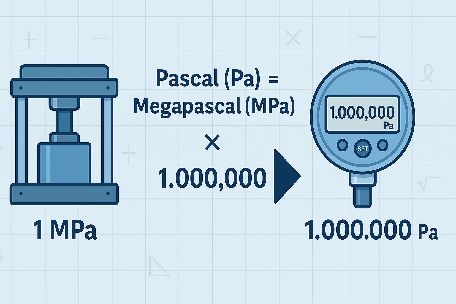 Konverter Megapascal ke Pascal - JetCalculator