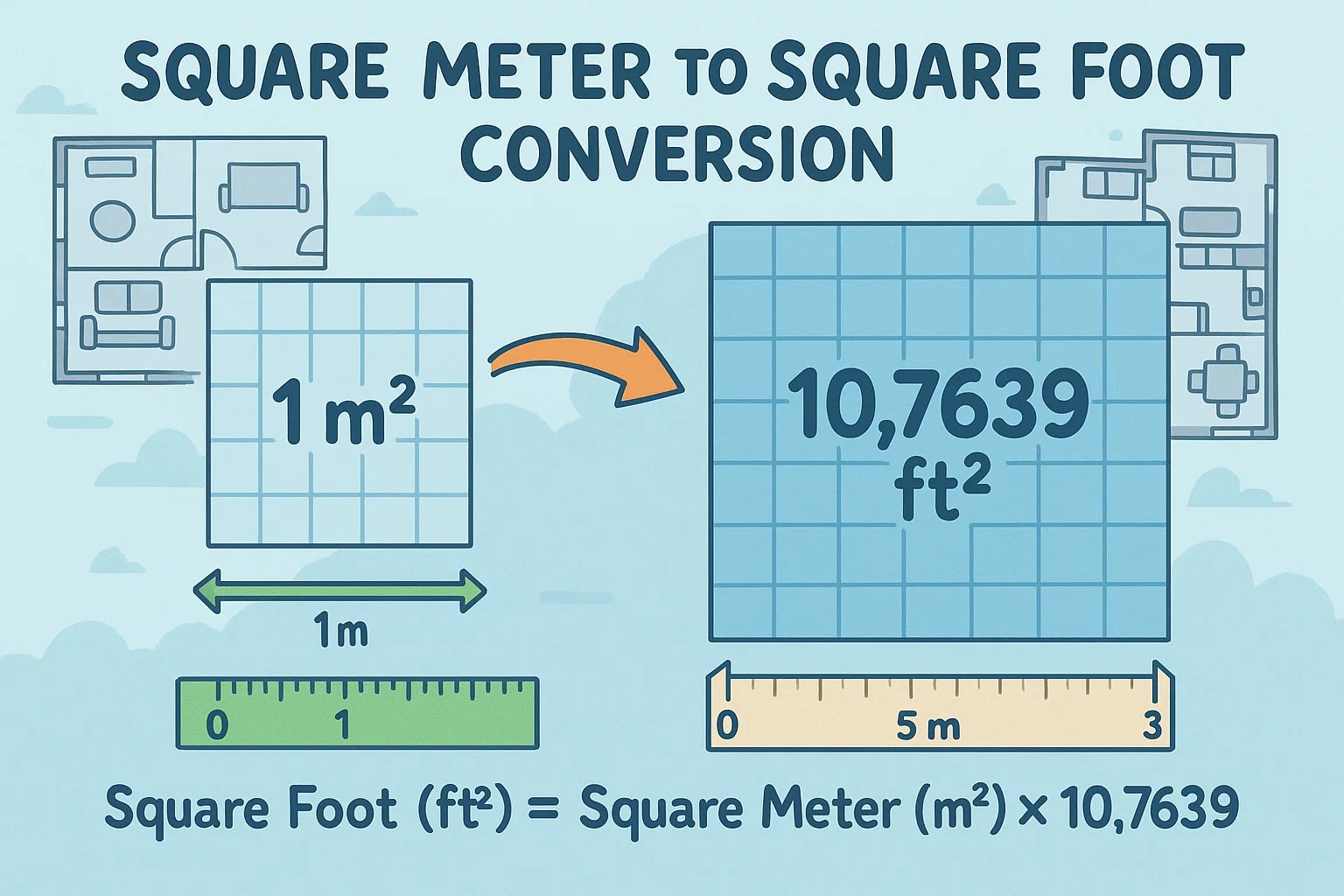 Konverter Meter Persegi ke Kaki Persegi - JetCalculator